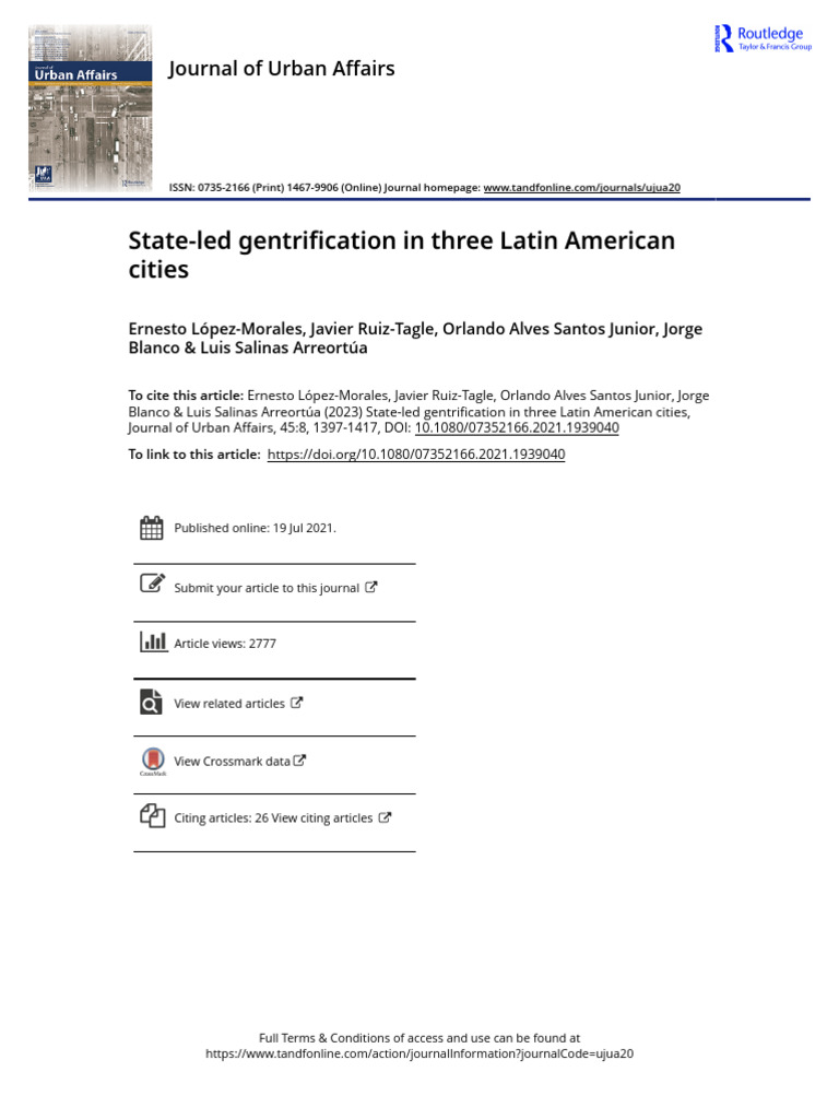 State-Led Gentrification in Three Latin American Cities | PDF | Latin ...