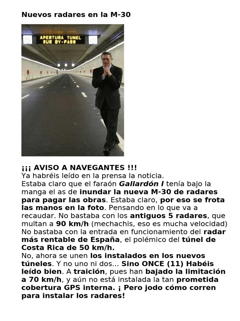Nuevos Radares en La M30 | PDF
