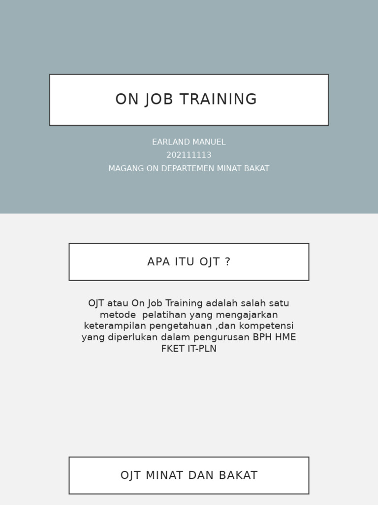 Laporan on JOB TRAINING_Earland Manuel_202111113 | PDF