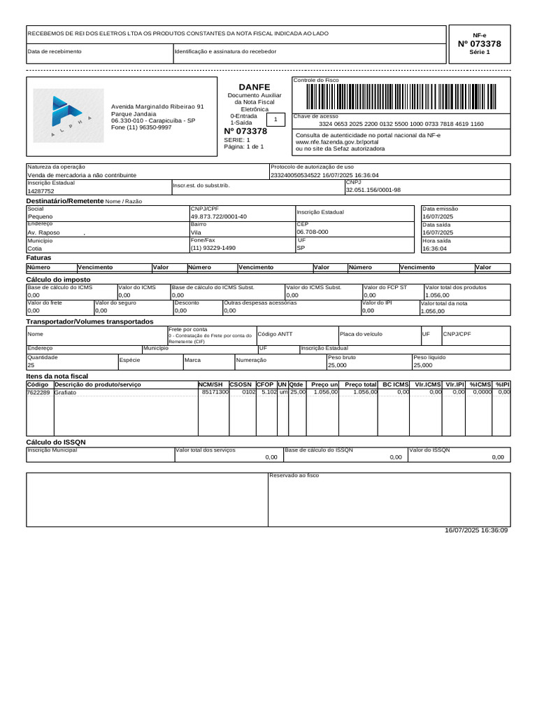 Nota-fiscal Alpha Text | PDF | Recibo | Contabilidade