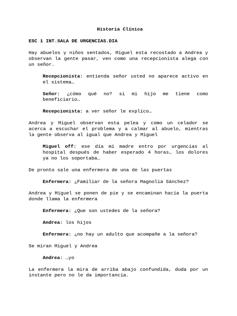 Guin para Cortometraje - Sala de Espera | PDF