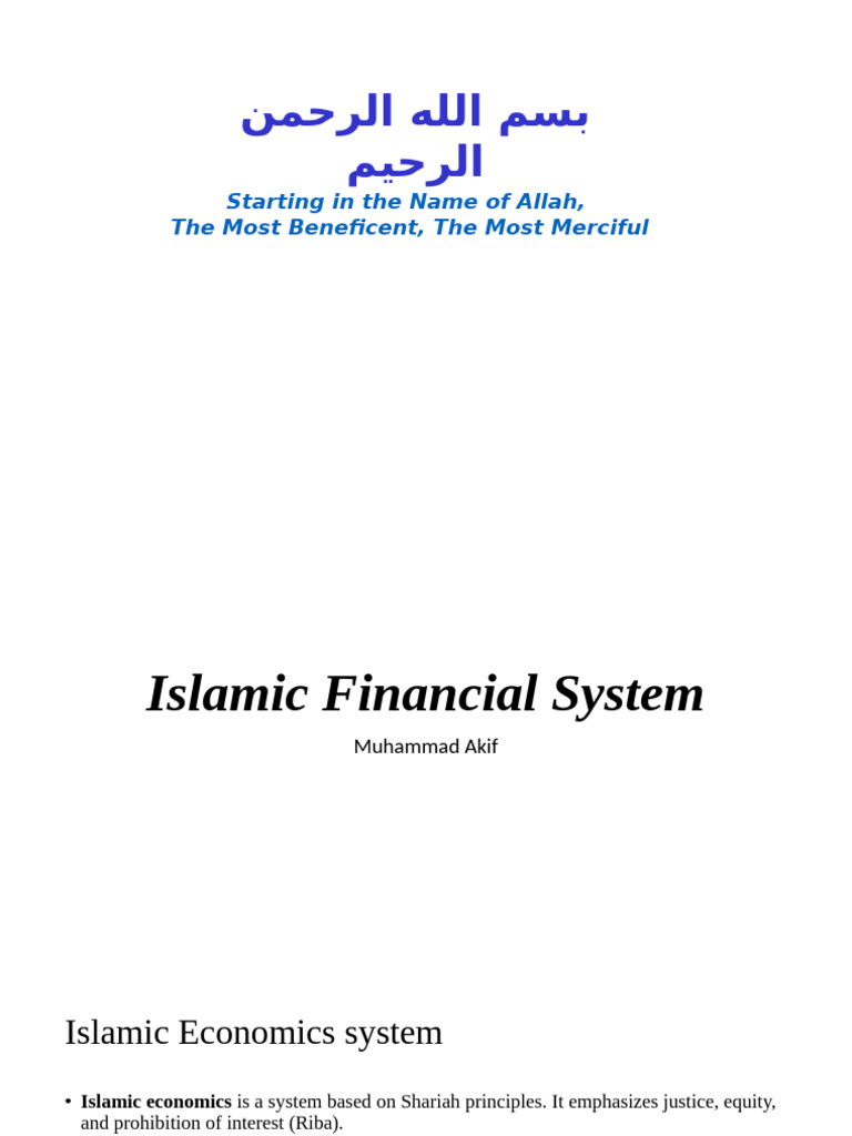 Islamic Finance System | PDF | Islamic Banking And Finance | Islamic Ethics