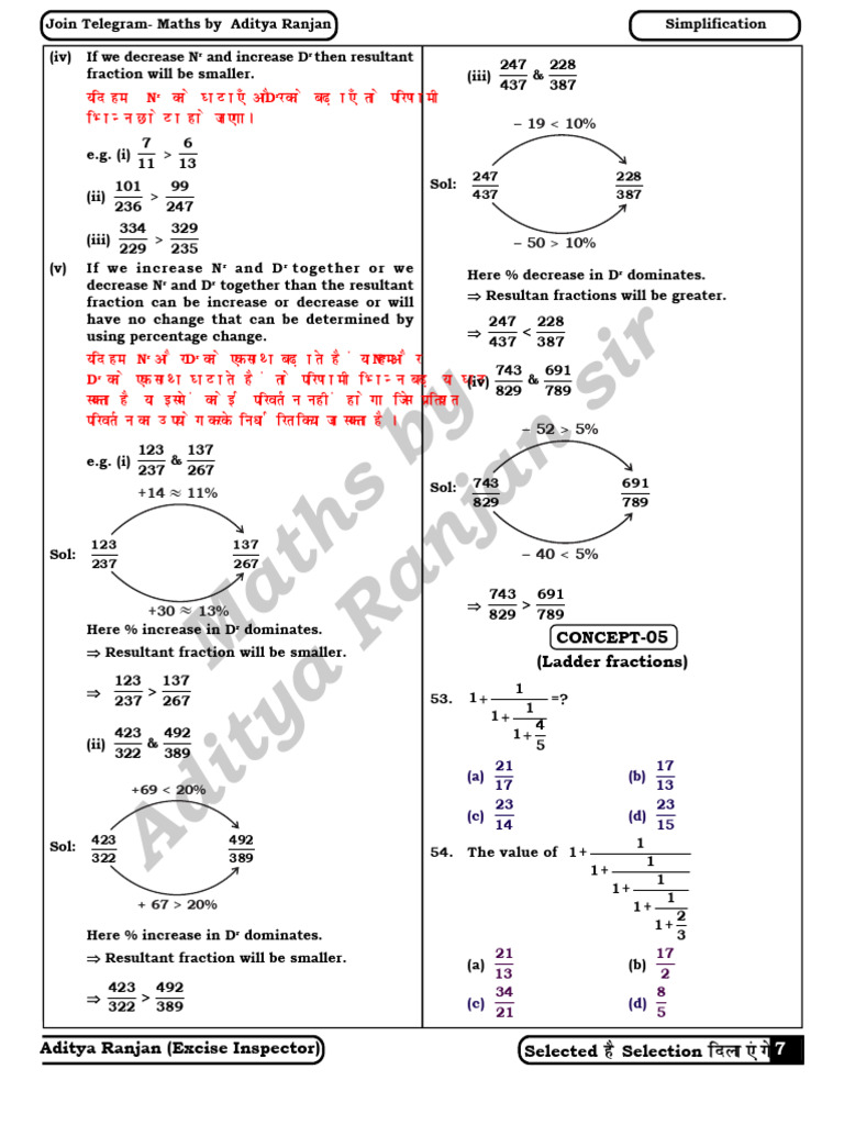 Simplification Type Ladder Fraction and Ladder Series | PDF | Mathematical Objects | Elementary ...
