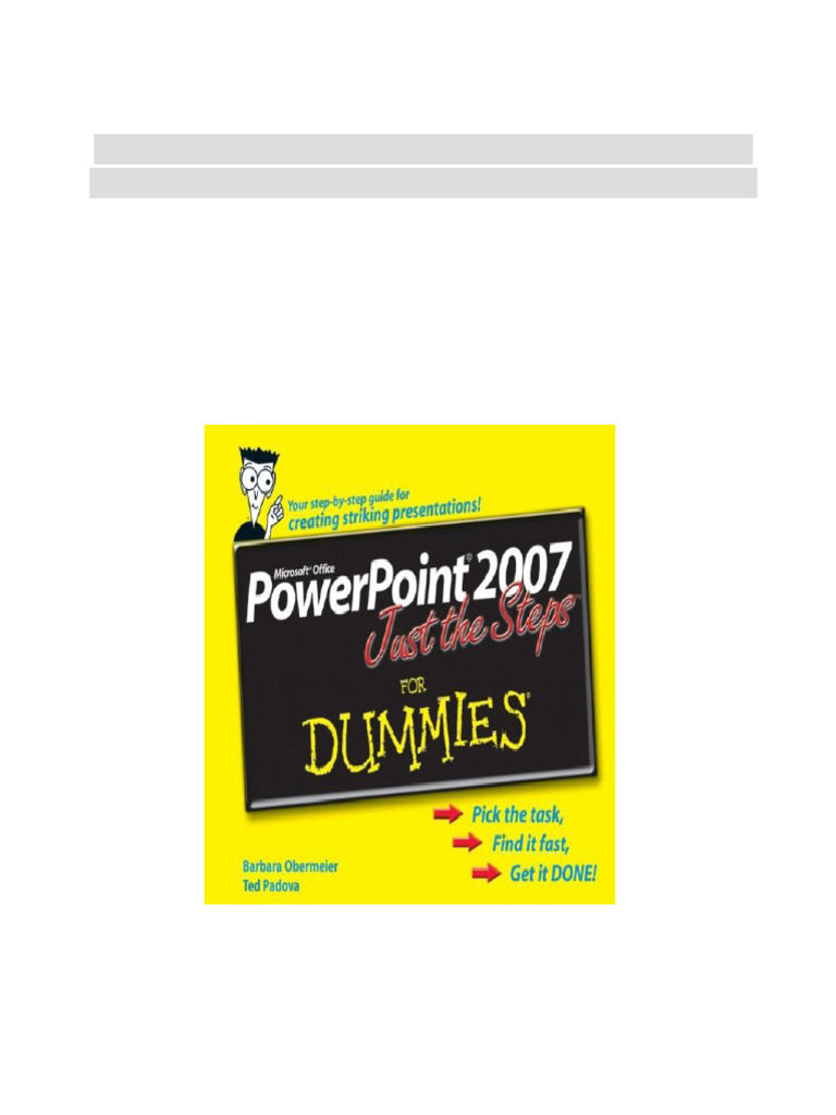 PowerPoint 2007 Just The Steps For Dummies 1st Edition Barbara ...