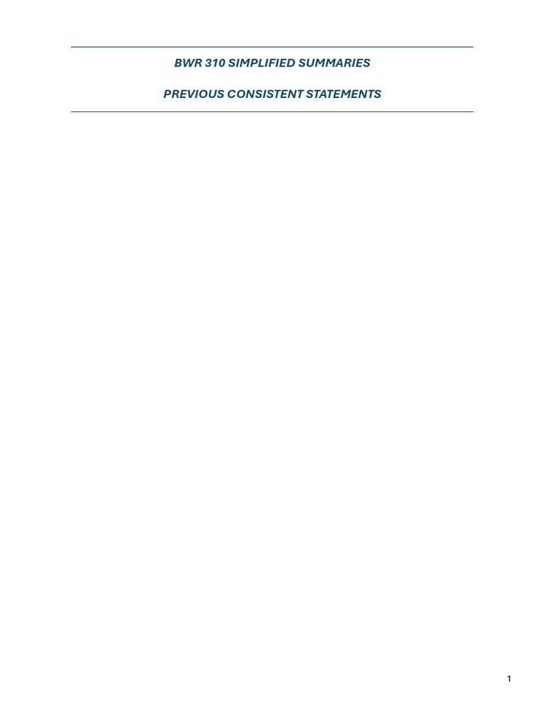 BWR Simpsum - Previous Consistent Statements | PDF | Witness | Evidence ...