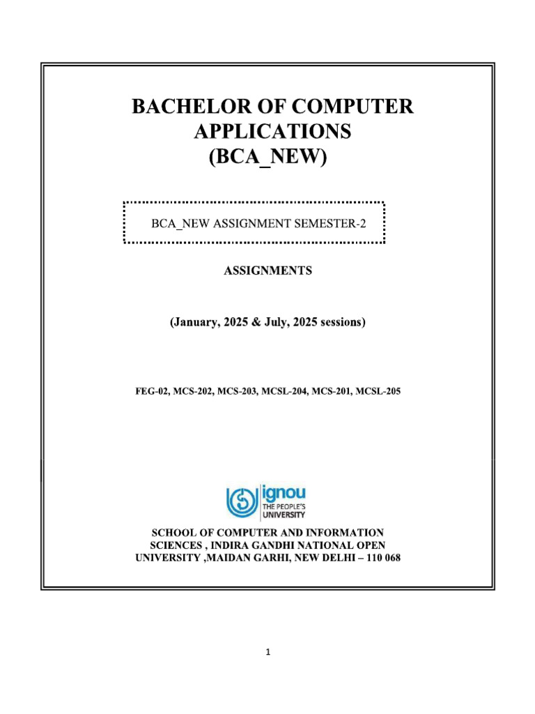 MCS 202 (Bca - New 2025) | PDF