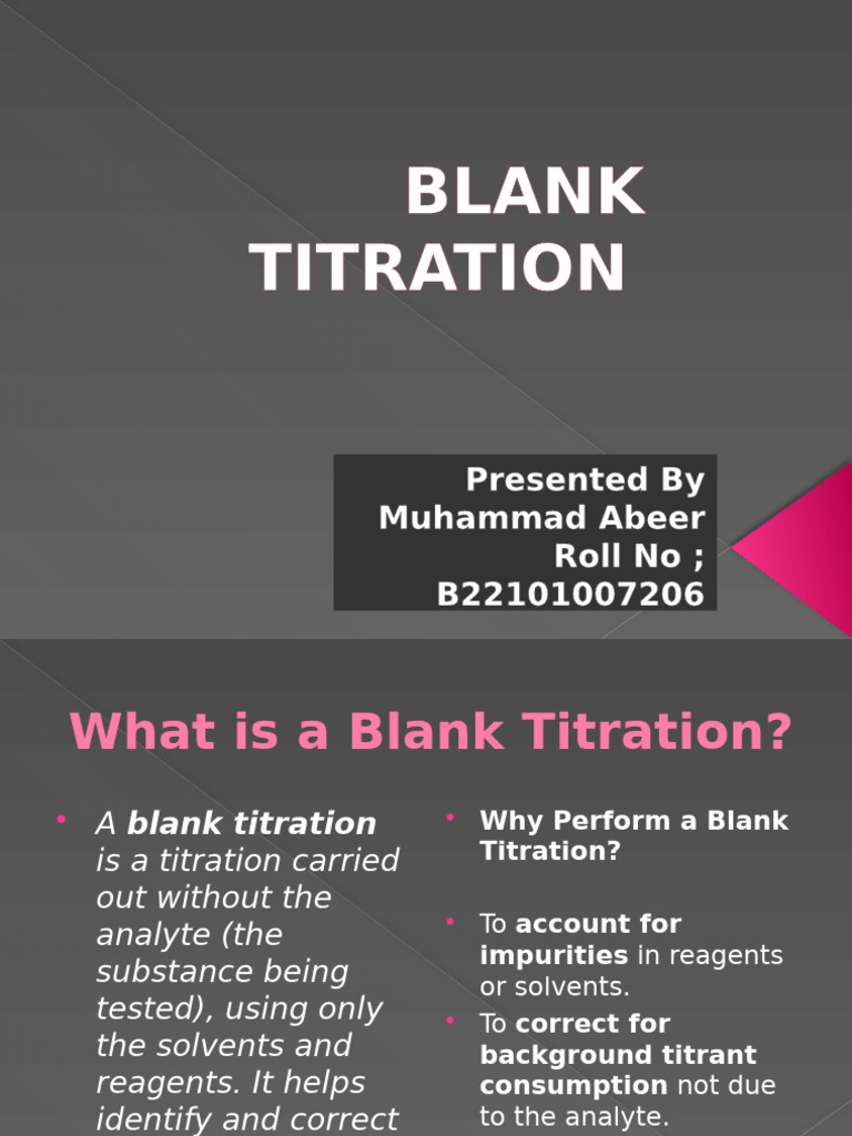 Blank Titration | PDF