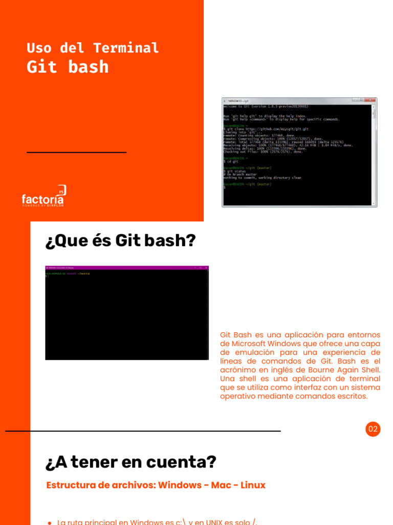 Uso Del Terminal - Git Bash | PDF | Archivo de computadora | Interfaz de línea de comando