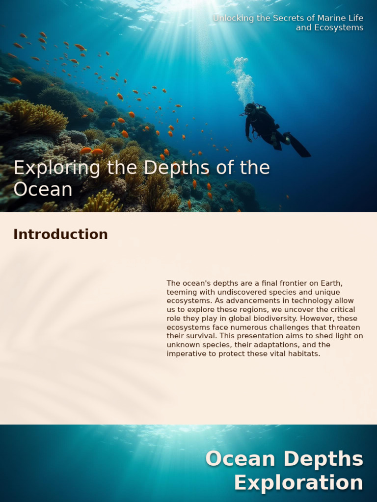 Ocean Depths: Biodiversity & Conservation | PDF | Sustainability ...
