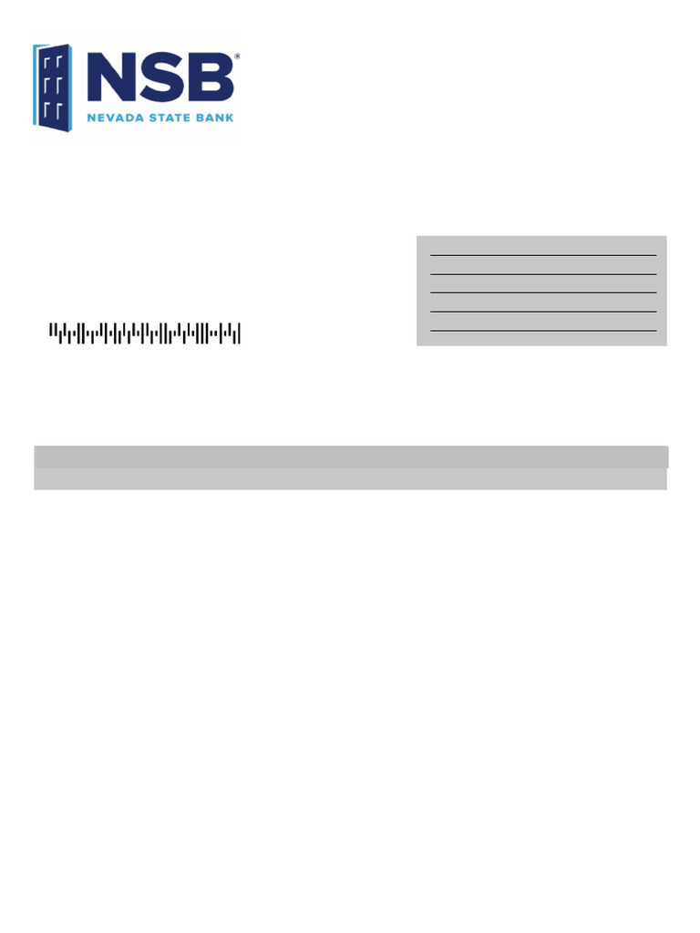 Nevada State Bank Statement Summary | PDF