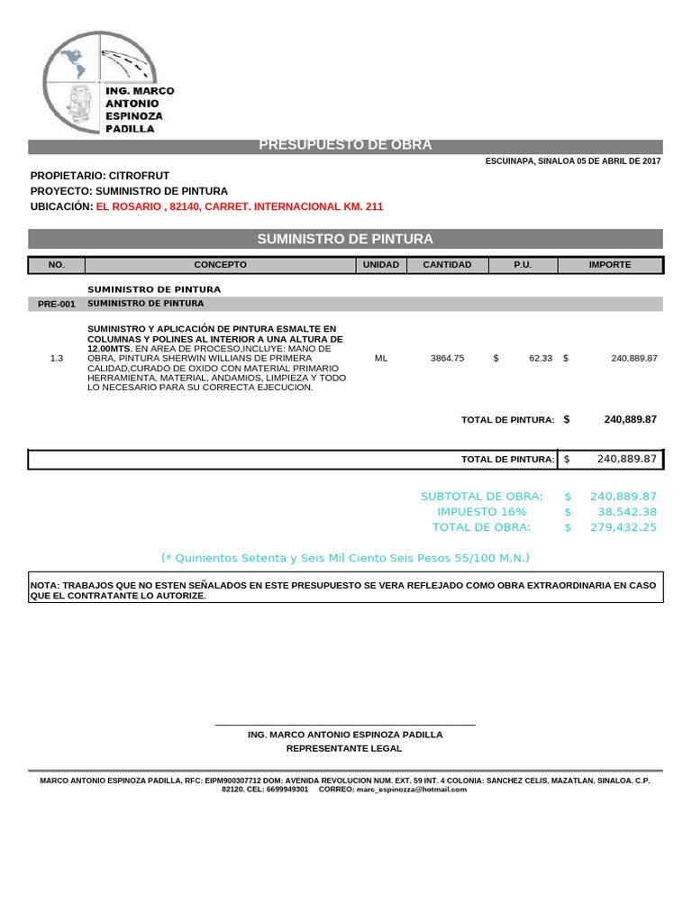 Cotizacion Polines | PDF
