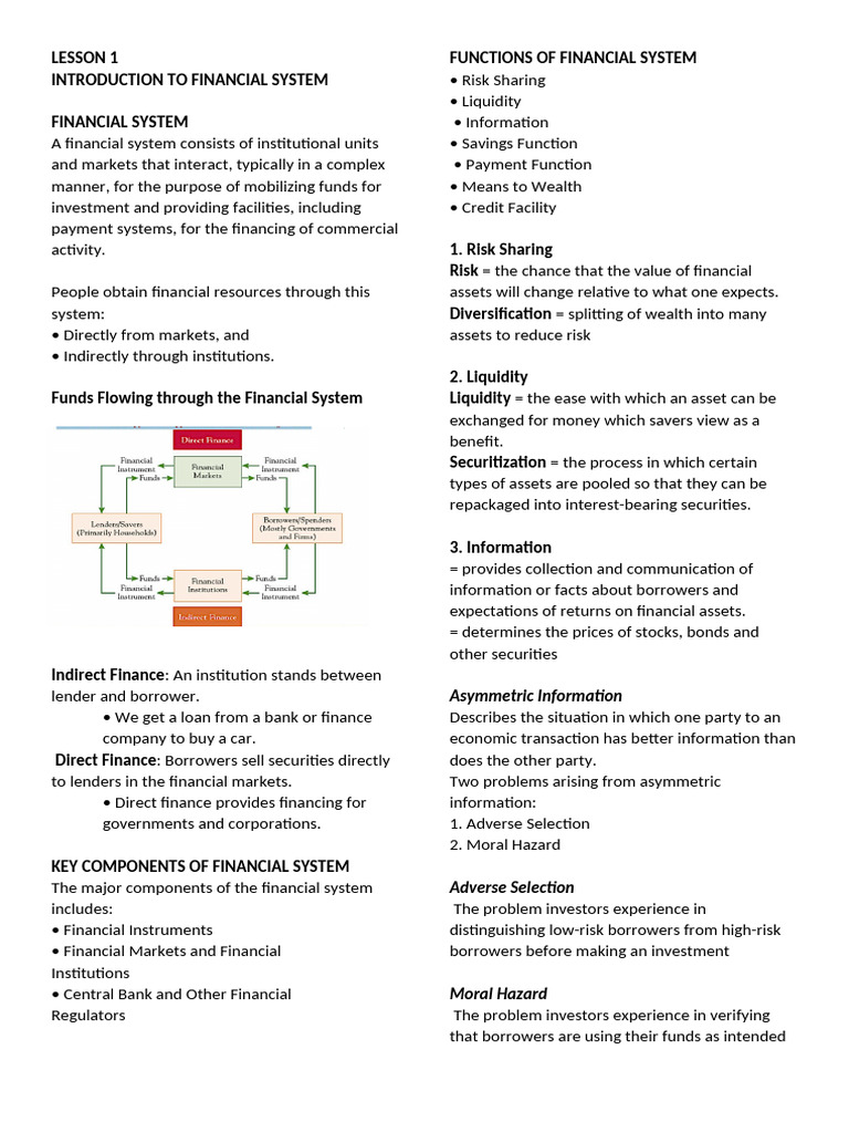Lesson 1 and 2 Financial Markets | PDF | Money | Currency