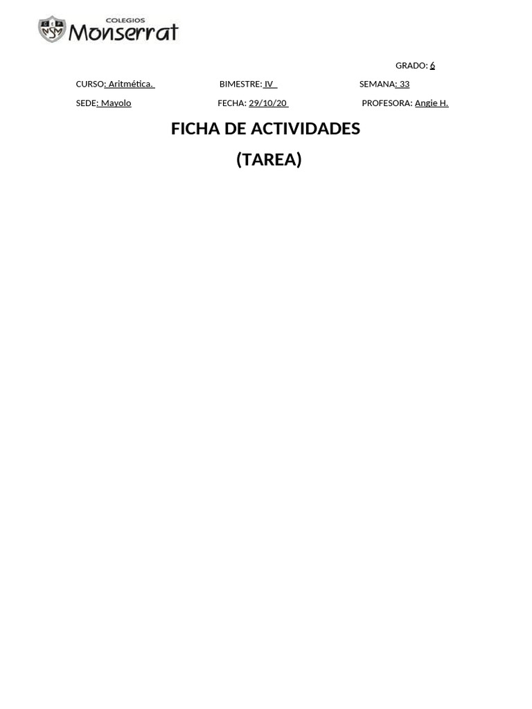 Tarea Arit 6°sem 33 | PDF