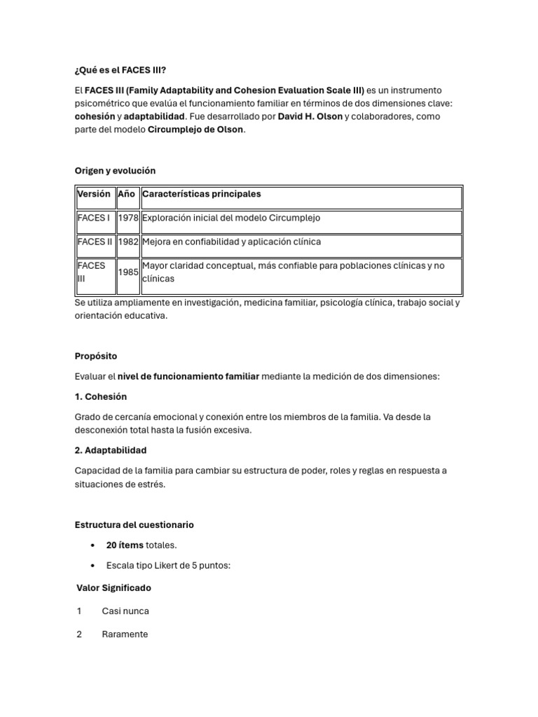 Faces Iii | PDF | Ciencias del comportamiento | Sicología