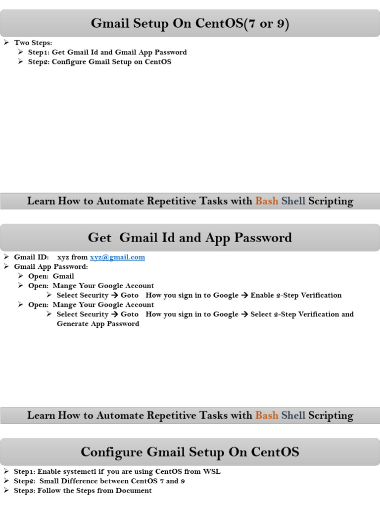 4 Configuring Gmail Setup On CentOS | PDF