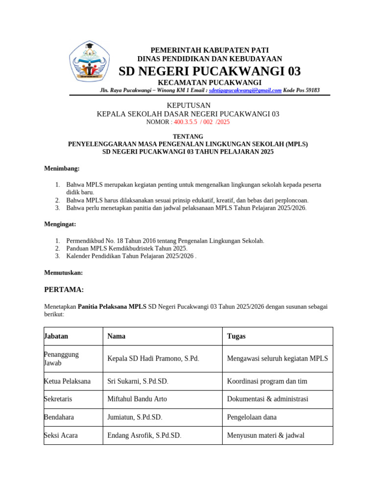 Contoh SK Mpls | PDF