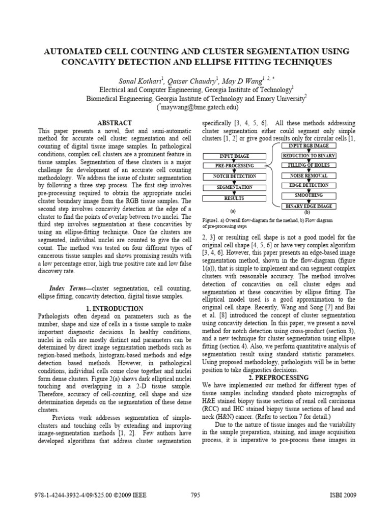 Automated Cell Counting and Cluster Segmentation Using Concavity Detection and Ellipse Fitting ...