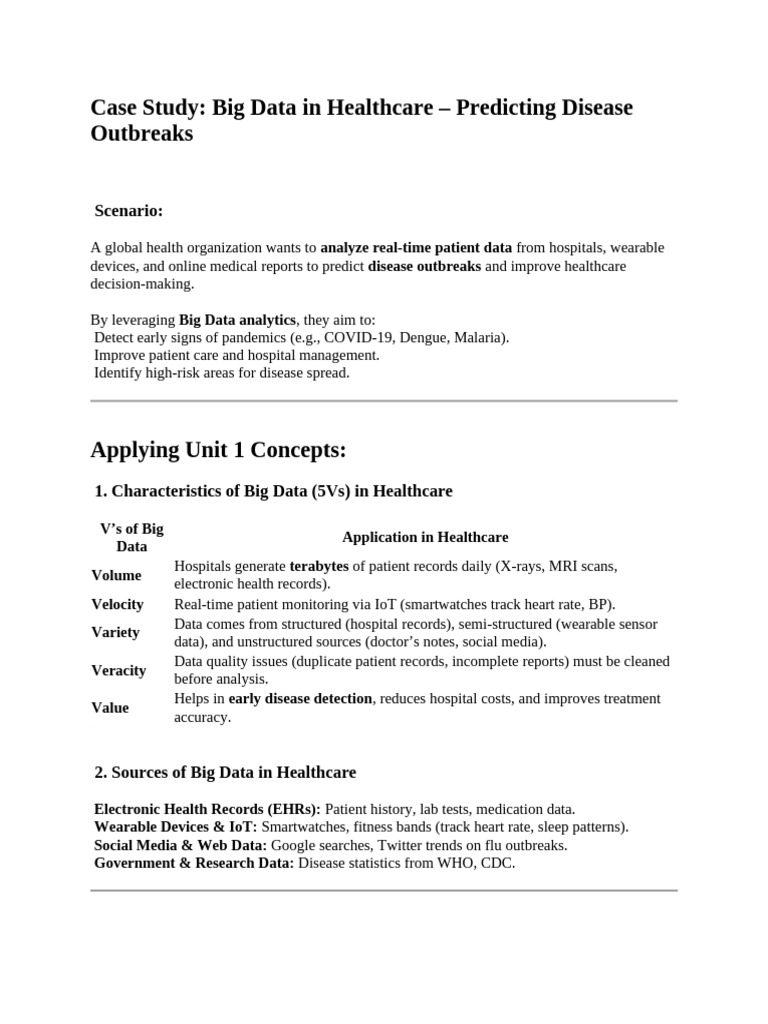 Big Data in Healthcare: Outbreak Prediction | PDF | Big Data | Analytics