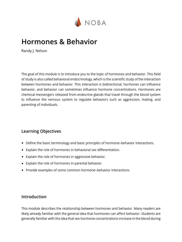 Hormones and Behavior (2024 - 06 - 28 21 - 49 - 43 UTC) (2024 - 07 - 31 ...