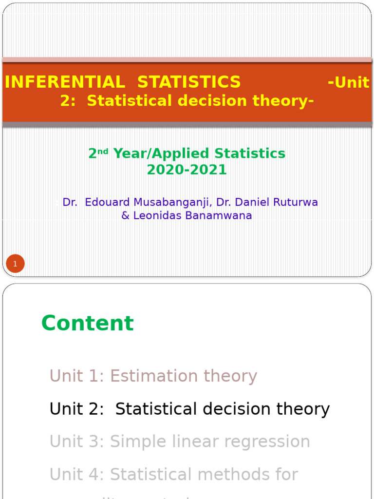 Unit 2-Inferential Statistics | PDF | Statistics | Type I And Type Ii Errors