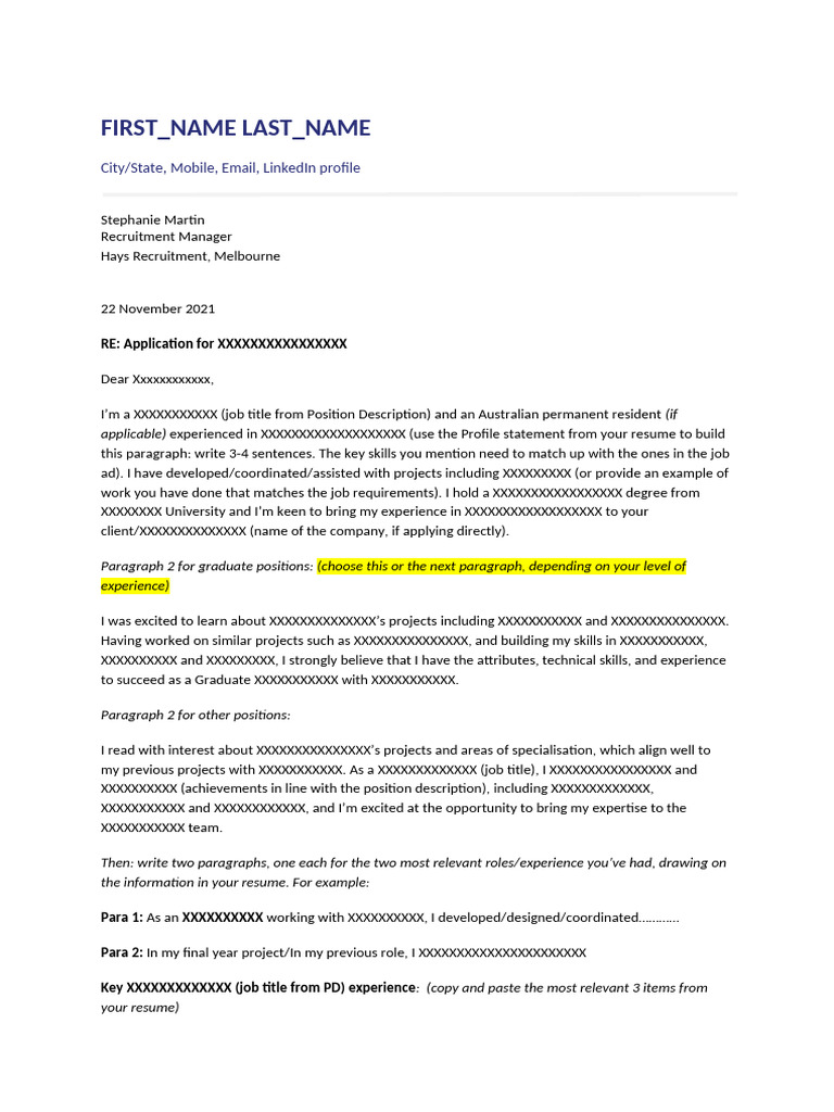 Career Success Australia Cover Letter Template 2023 | PDF | Résumé