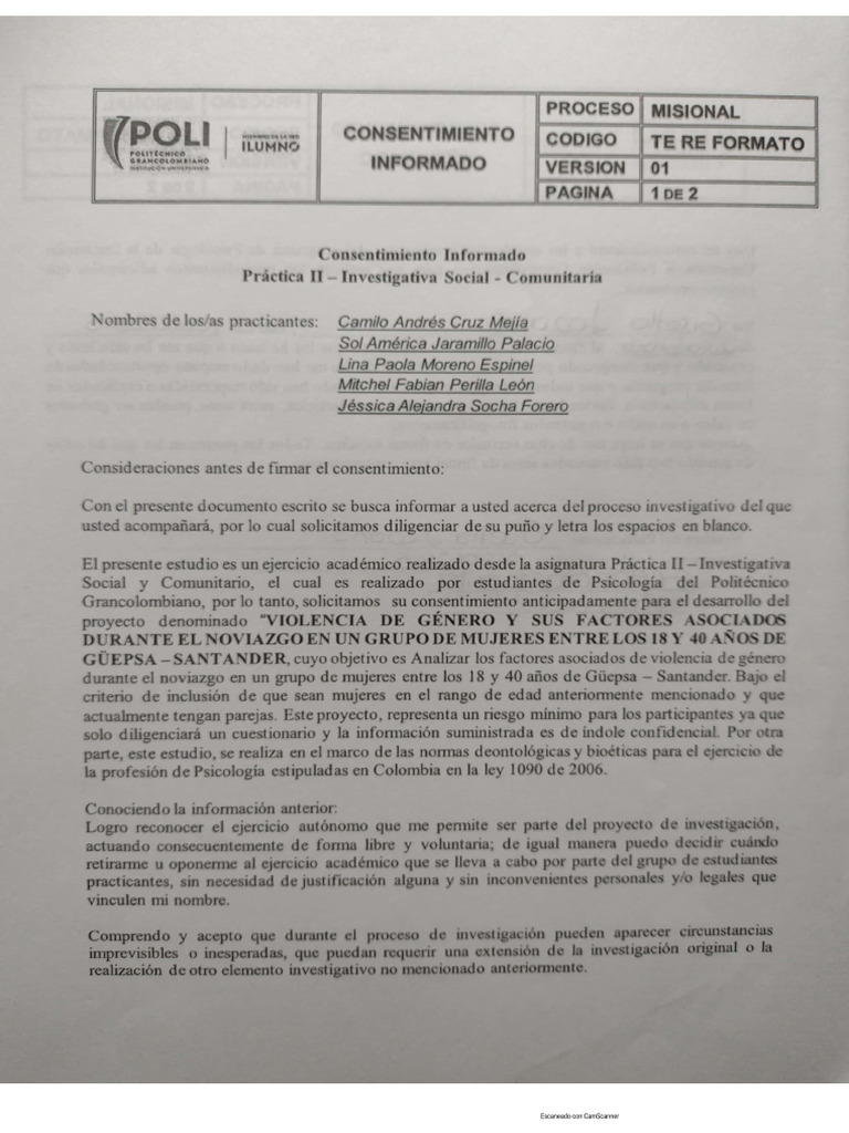 Consentimientos Informados | PDF