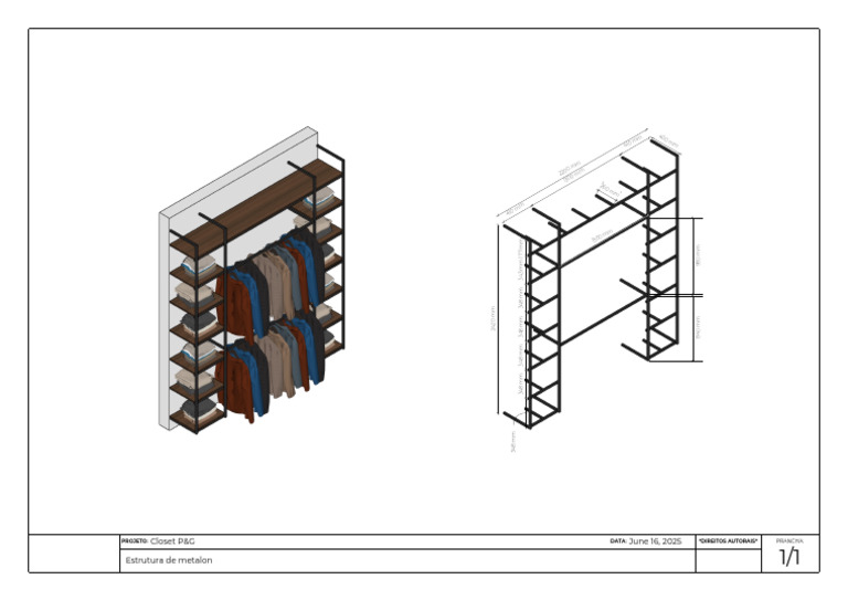 Estrutura de Metalon para Closet P&G | PDF