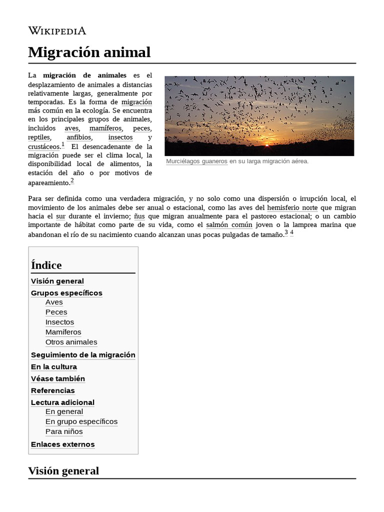 Migración de Animales: Tipos y Patrones | PDF | Zoología | Biología