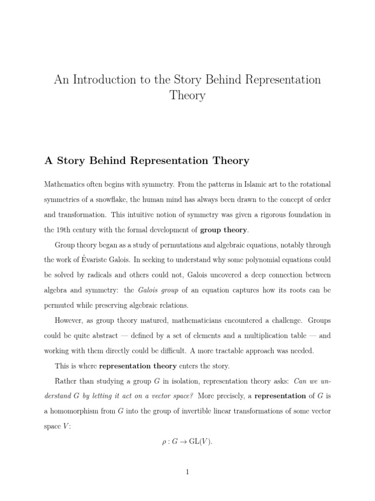 Introduction to Representation Theory | PDF | Group (Mathematics ...