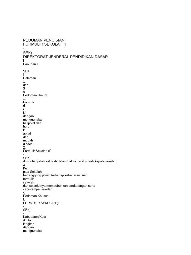 Pedoman Pengisian | PDF