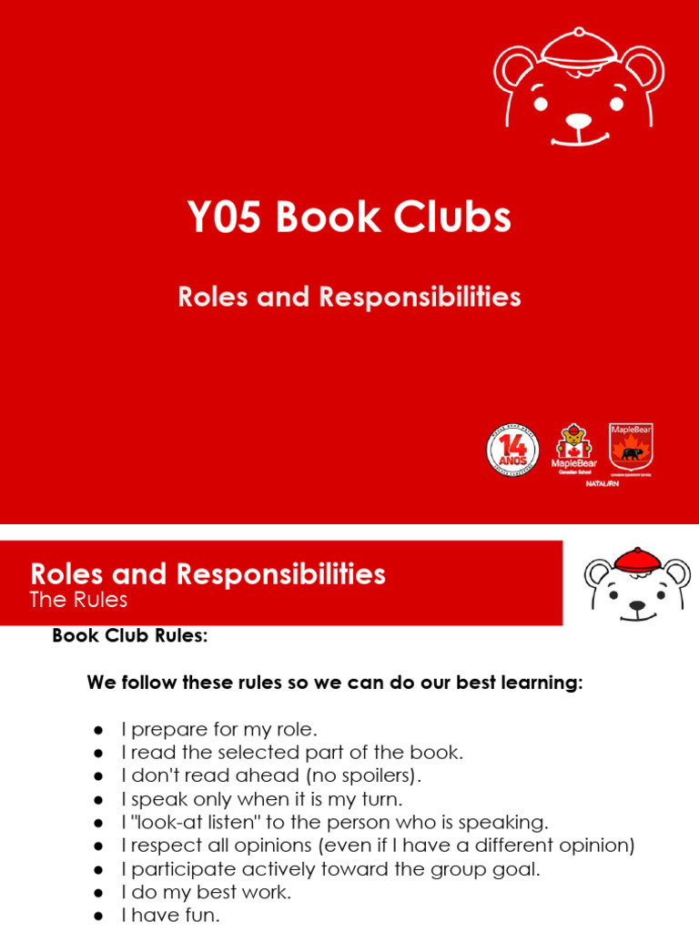 Book Club Roles and Responsibilities | PDF | Human Communication