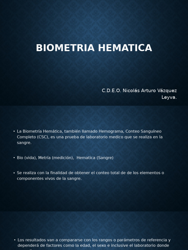Biometría Hemática y Química Sanguínea | PDF | Sangre | Glóbulo rojo