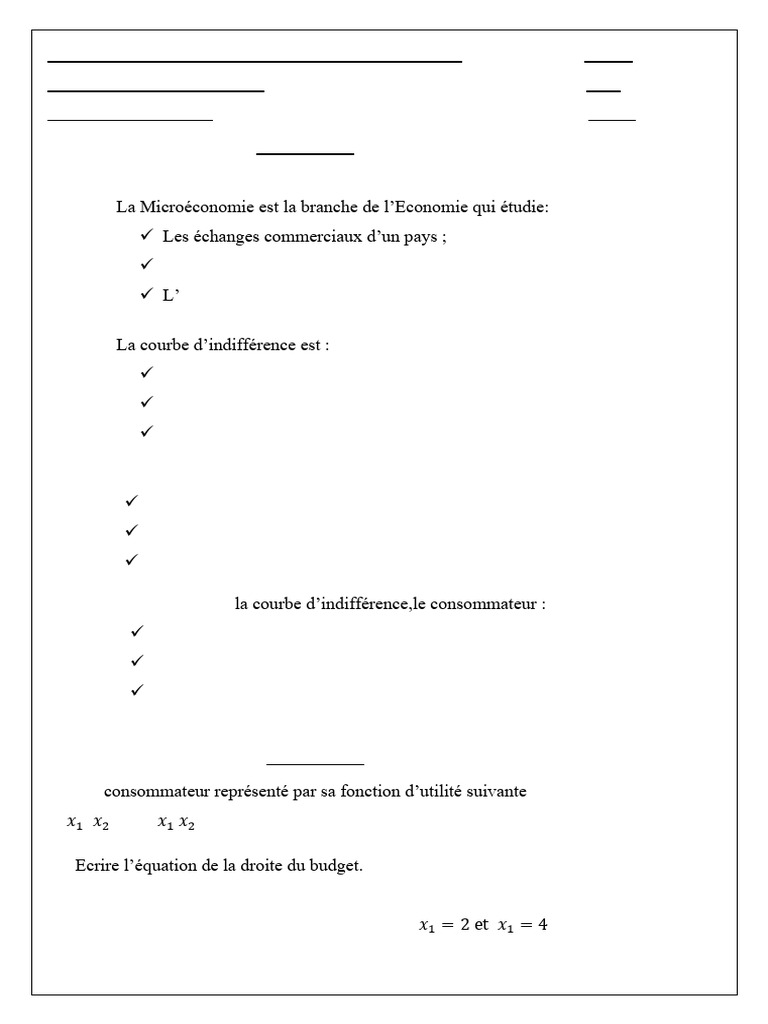Devoir de Microéconomie ISMO 2022-2023 | PDF