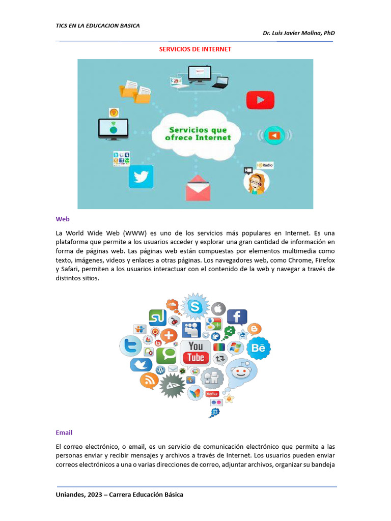 LAs Tics en La Edcaicon - Clase 4 - Unidad 2 - Servicios Internet | PDF | Protocolo de ...
