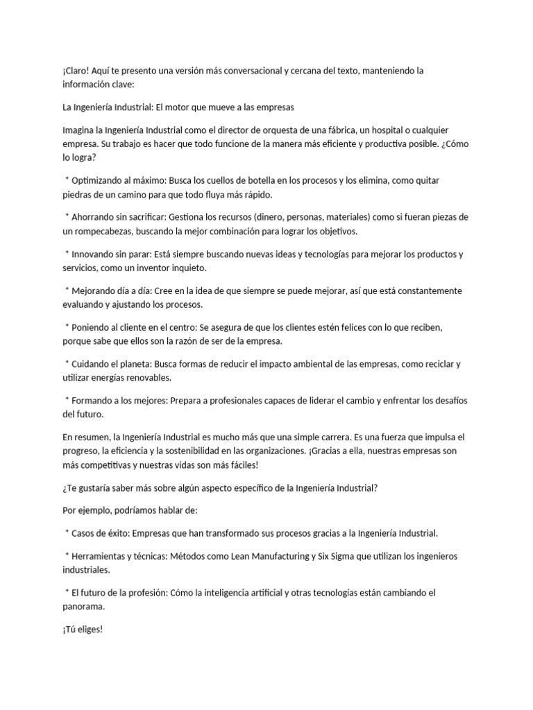 ¡Claro! Aquí Te-WPS Office | PDF | Ingeniería Industrial | Sustentabilidad