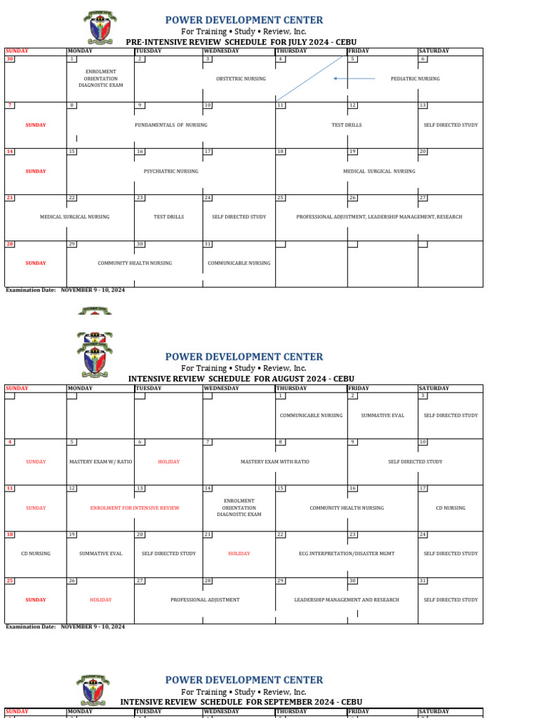 PNLE November 2024 Exam Schedule | PDF | Health Care | Christian ...
