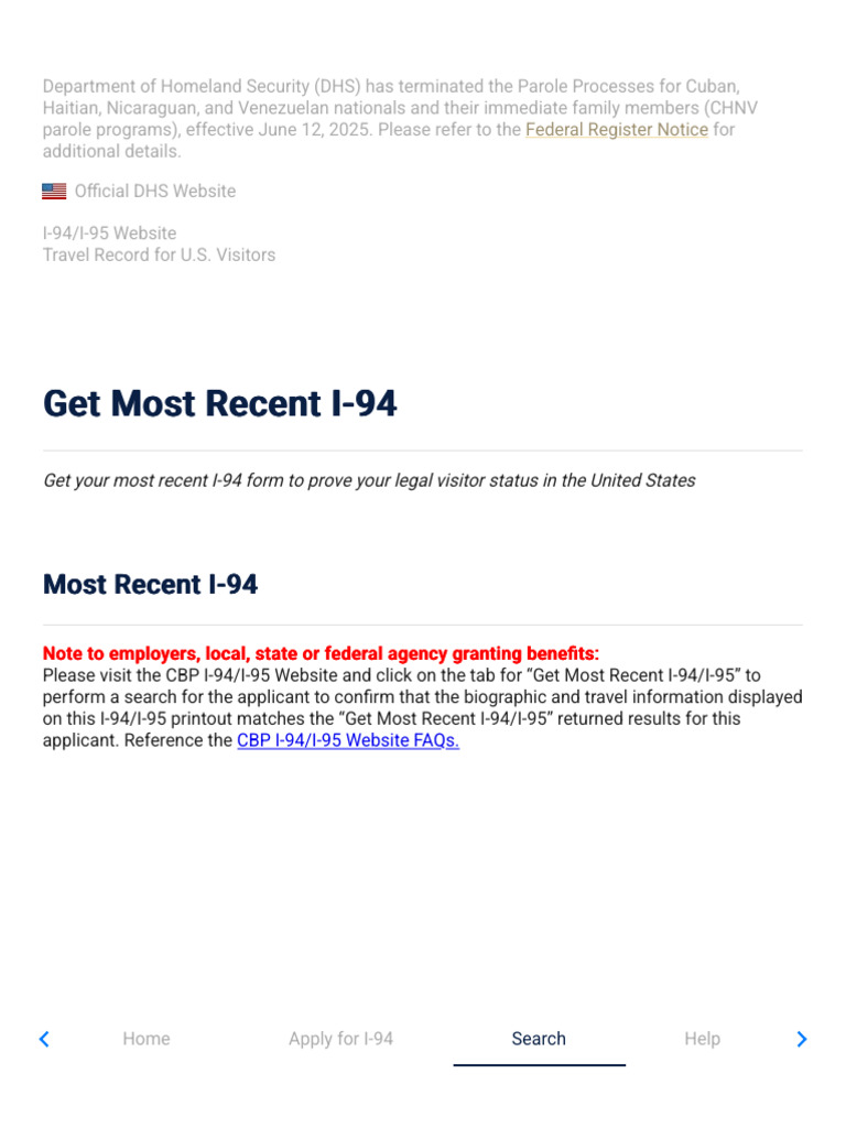 I-94I-95 Official Website - Get Most Recent Response-2 | PDF | U.S ...