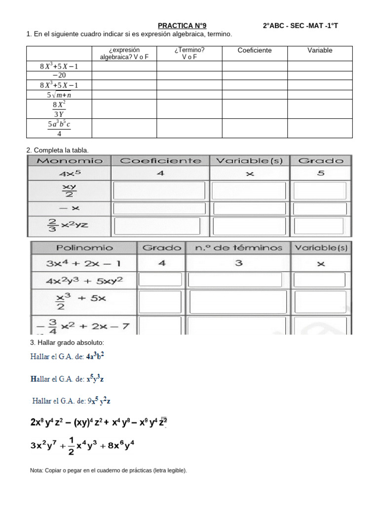 PRACTICA N°9-2°ABCD-SEC-1°T | PDF