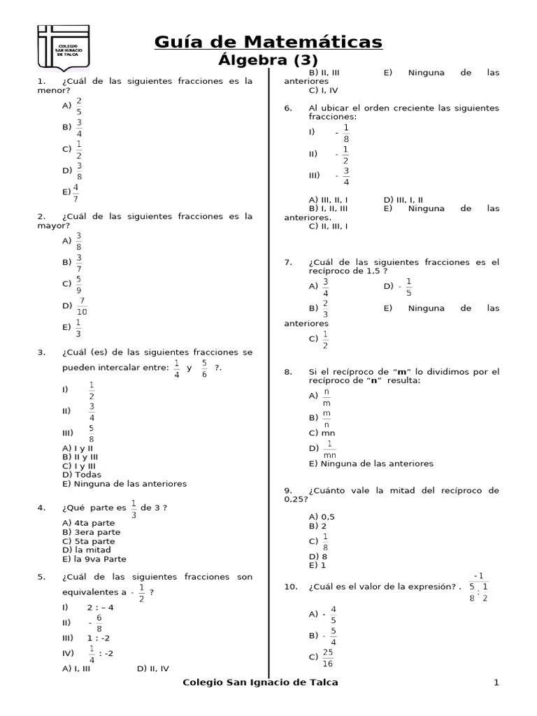 Algebra 3 Secc B | PDF | Teoría de los números | Números