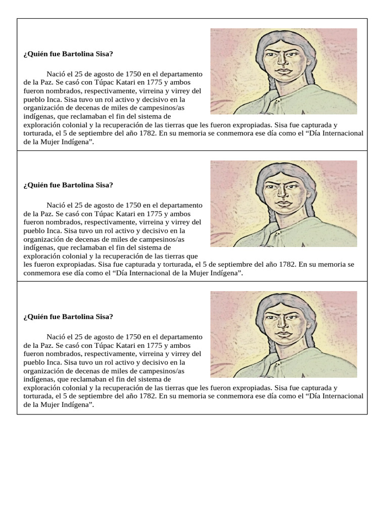 Bartolina Sisa: Líder Indígena y Heroína | PDF