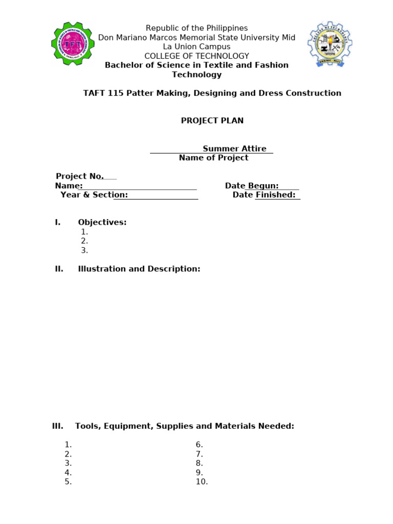 Summer Attire Project Plan Guide | PDF