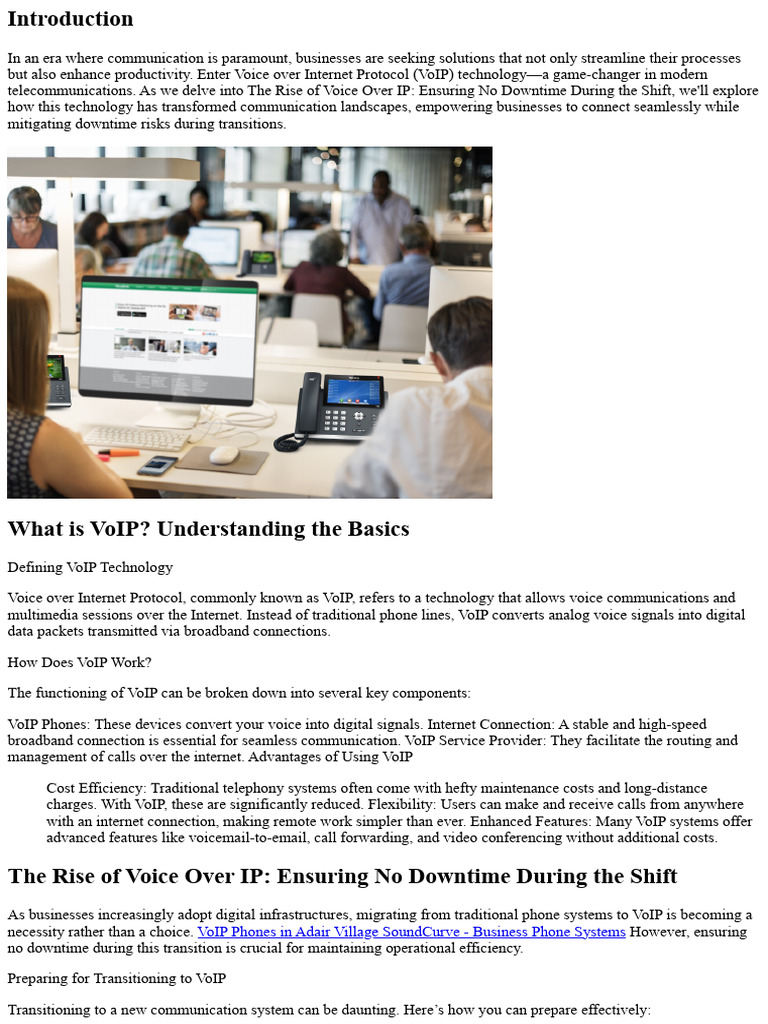 SoundCurve VoIP: Seamless Transition Guide | PDF | Voice Over Ip | Internet