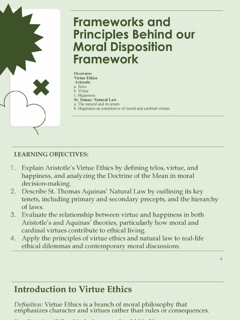 Frameworks and Principles Behind Our Moral Disposition Framework | PDF