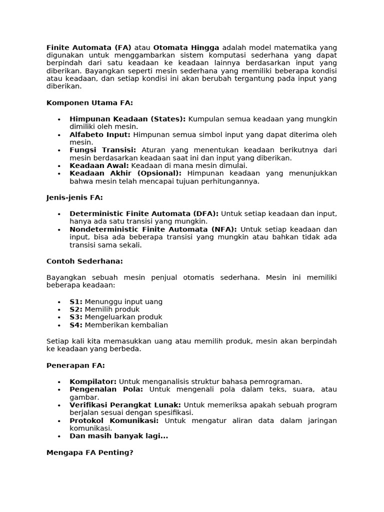 Definisi FSA | PDF