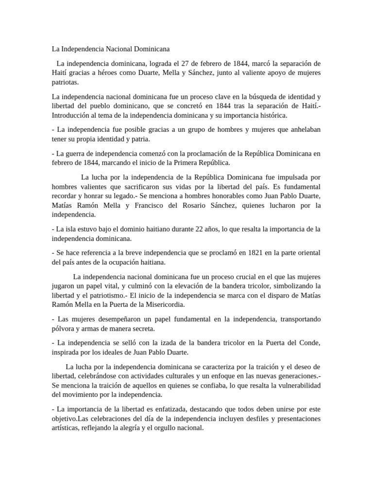 Independencia Dominicana: Héroes y Legado | PDF | República Dominicana