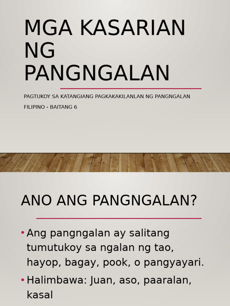 Kasarian NG Pangngalan Grade6 | PDF