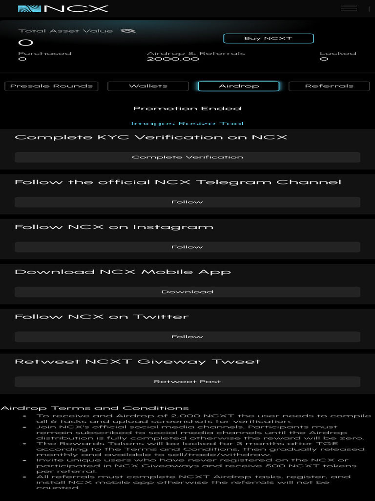 NCX Airdrop Participation Guide | PDF