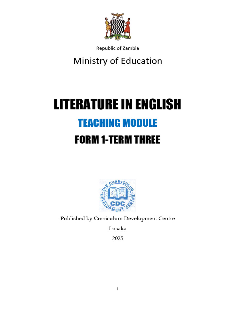 Form 1 Literature Module Term 3 Guide | PDF | Poetry | Metre (Poetry)
