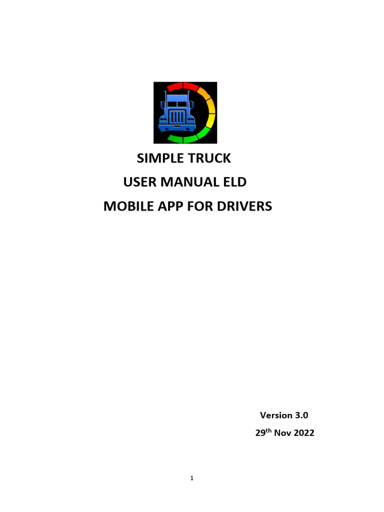 Simple Truck ELD User Manual | PDF | Password | Truck