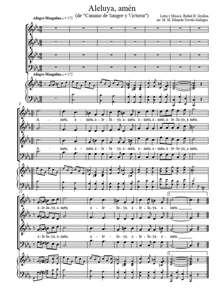 Letra de "Aleluya, Amén" | PDF